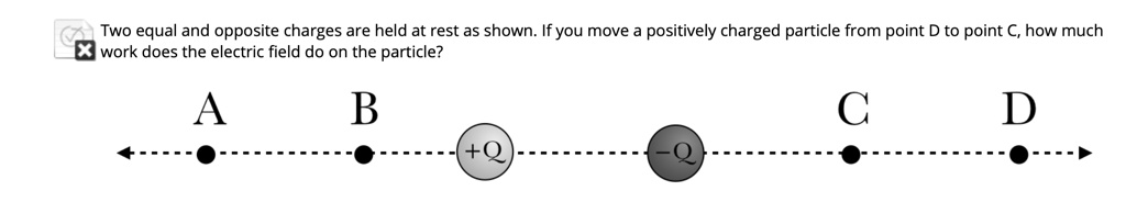 SOLVED: Two equal and opposite charges are held at rest as shown. Ifyou ...