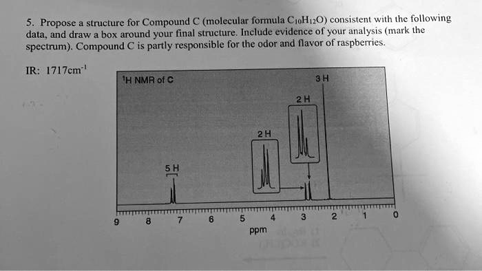 5 propose structure for compound molecular formula chz0 consistent with ...
