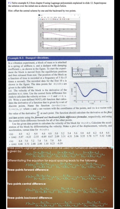 SOLVED: P-2 Solve example 8.2 from chapter 8 using Lagrange polynomials explained in slide 12 ...