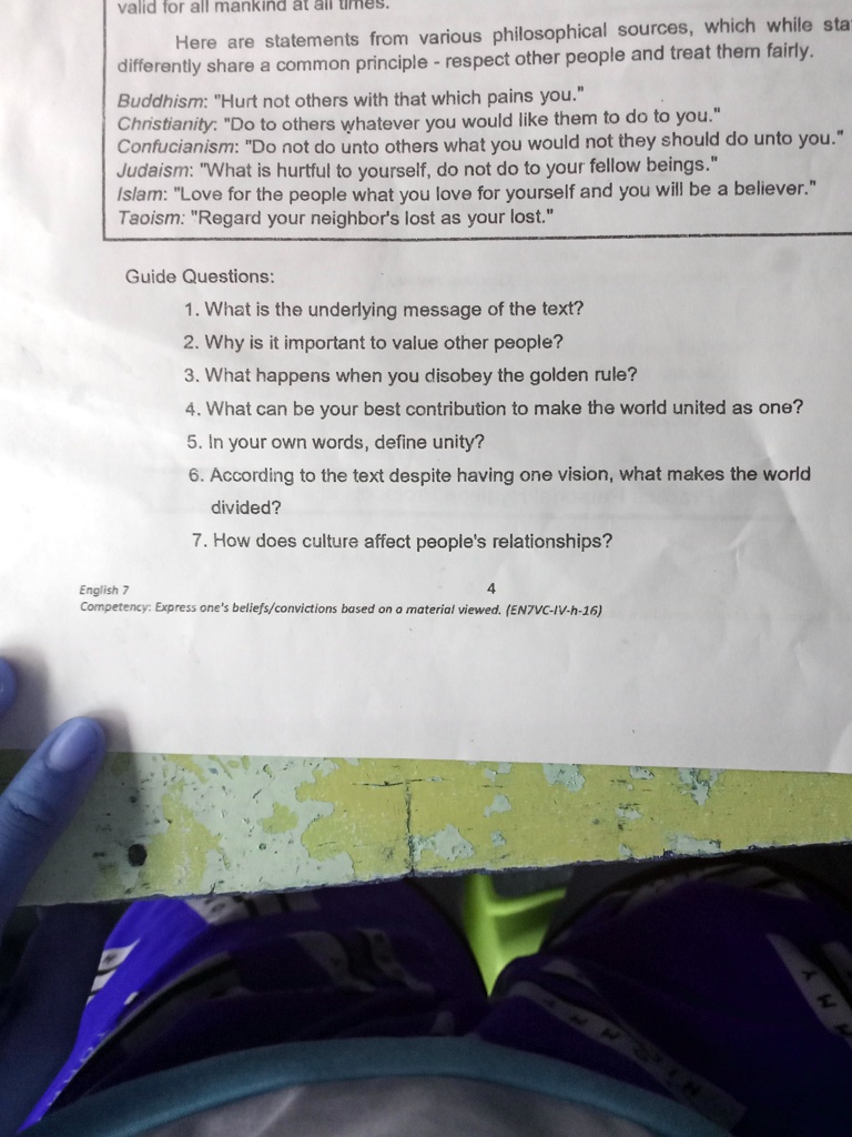 VIDEO solution: The story is on the picture." Guide Questions: 1. What ...