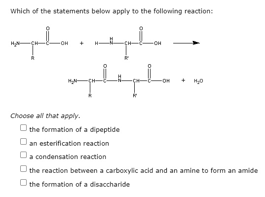 SOLVED: Which of the statements below apply to the following reaction: Ho Choose all that apply ...