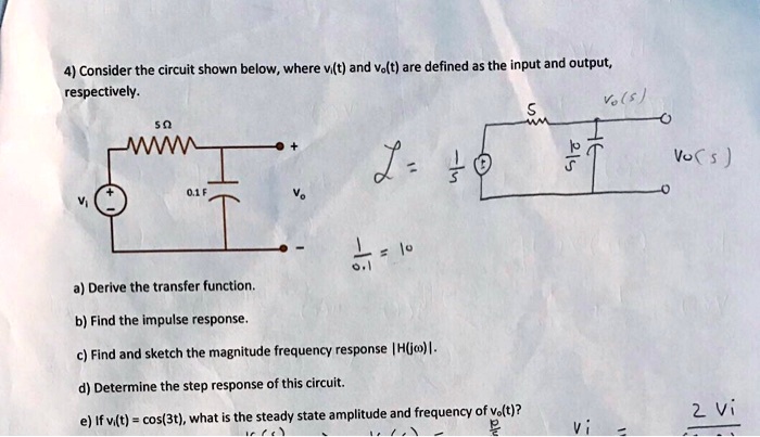 SOLVED: Consider the circuit shown below, where v(t) and vo(t) are defined as the input and ...