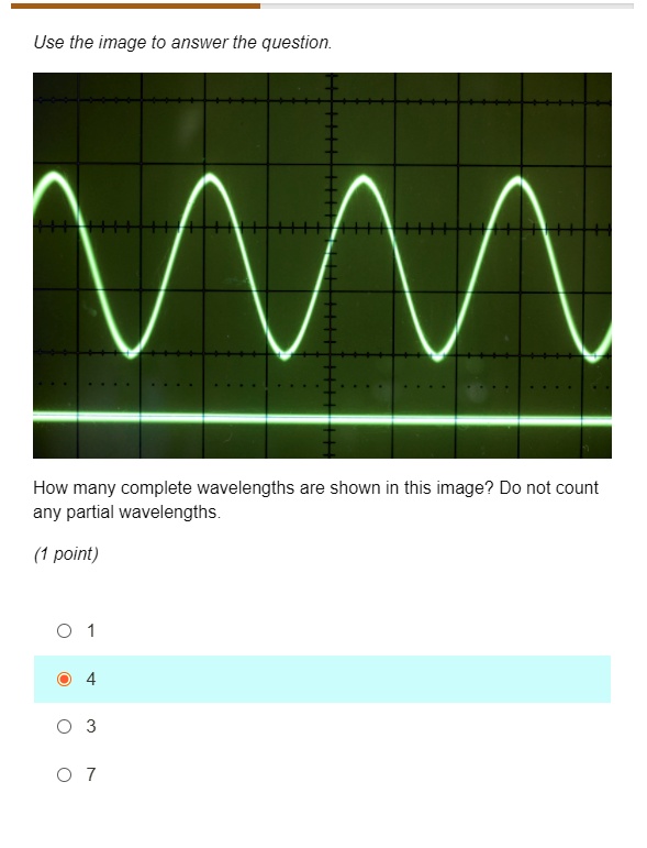 use the image t0 answer the question how many complete wavelengths are ...