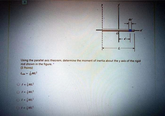 using the parallel axis thecrem determine the moment 0f inertia about the axis ofthe rigid rod ...