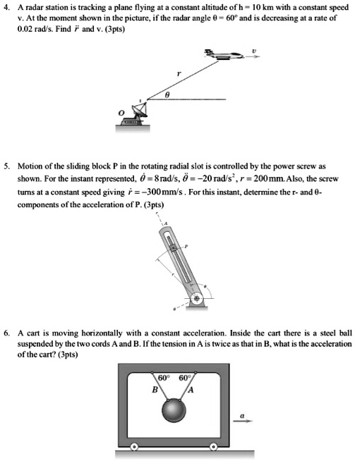 4. A radar station is tracking a plane flying at a constant altitude of ...