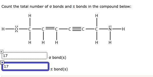SOLVED: Count the total number of bonds and bond(s) in the compound ...