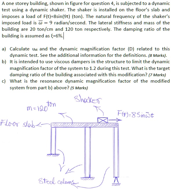 SOLVED: A one-story building, shown in the figure for question 4, is ...