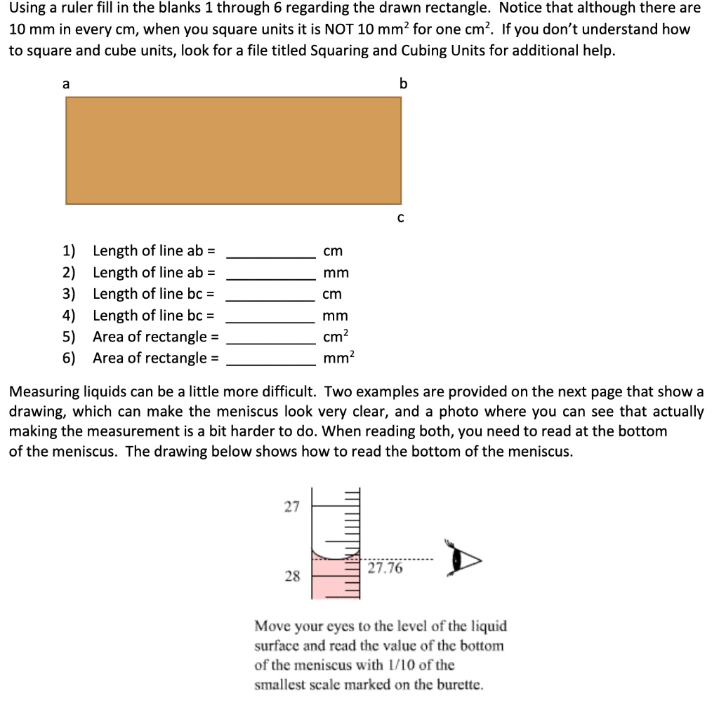 SOLVED: Using a ruler fill in the blanks 1 through 6 regarding the ...