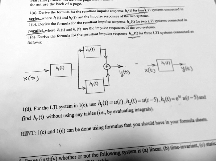 SOLVED: Do not use the back of a page. 1a. Derive the formula for the ...