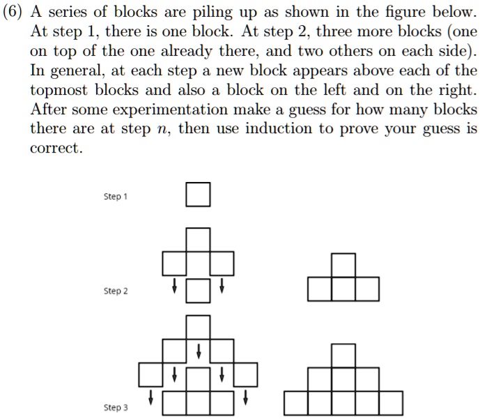 SOLVED:(6) A series of blocks are piling up as shown in the figure ...