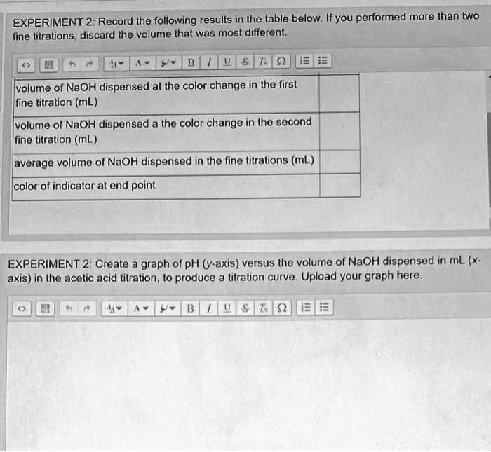 Solved Experiment 2 Record The Following Results In The Lable Below If You Performed More Ihan 