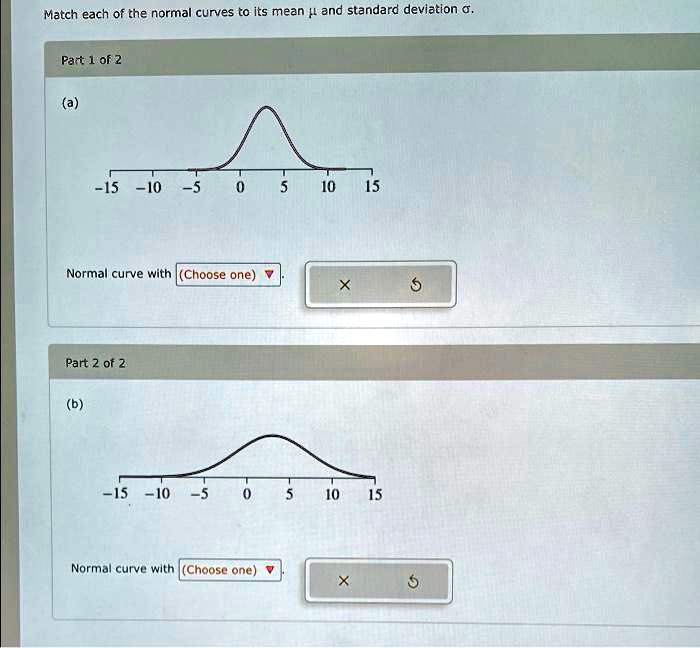 SOLVED: Match each of the normal curves to its mean /L and standard ...