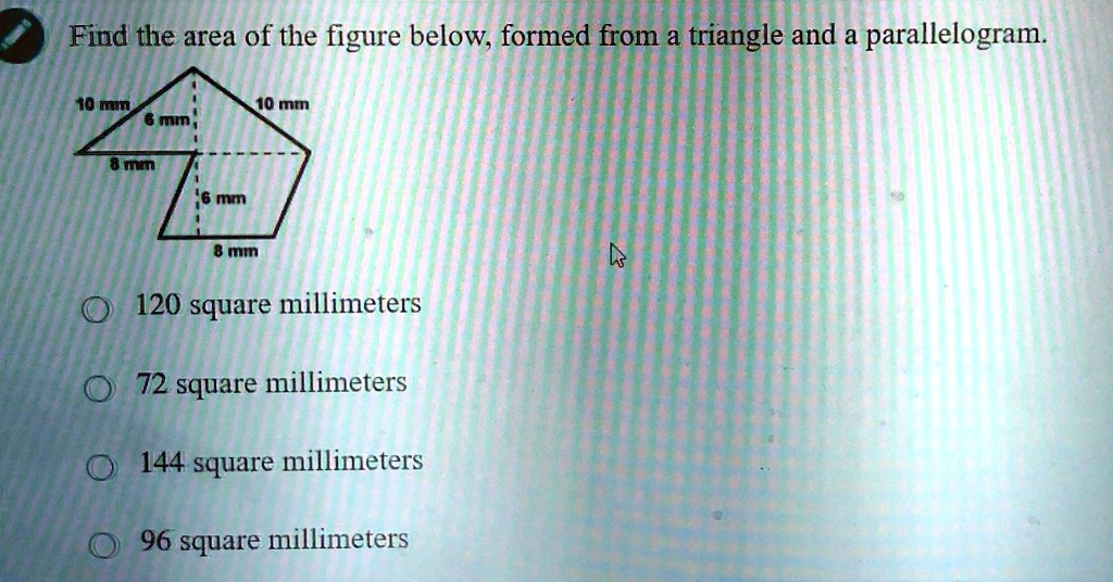 SOLVED: 'Need help figuring out the area? Find the area of the figure ...