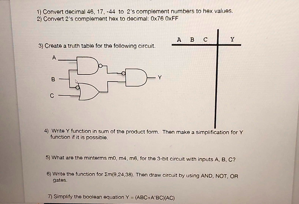 SOLVED 1Convert Decimal 46 17 44 To 2 s Complement Numbers To Hex