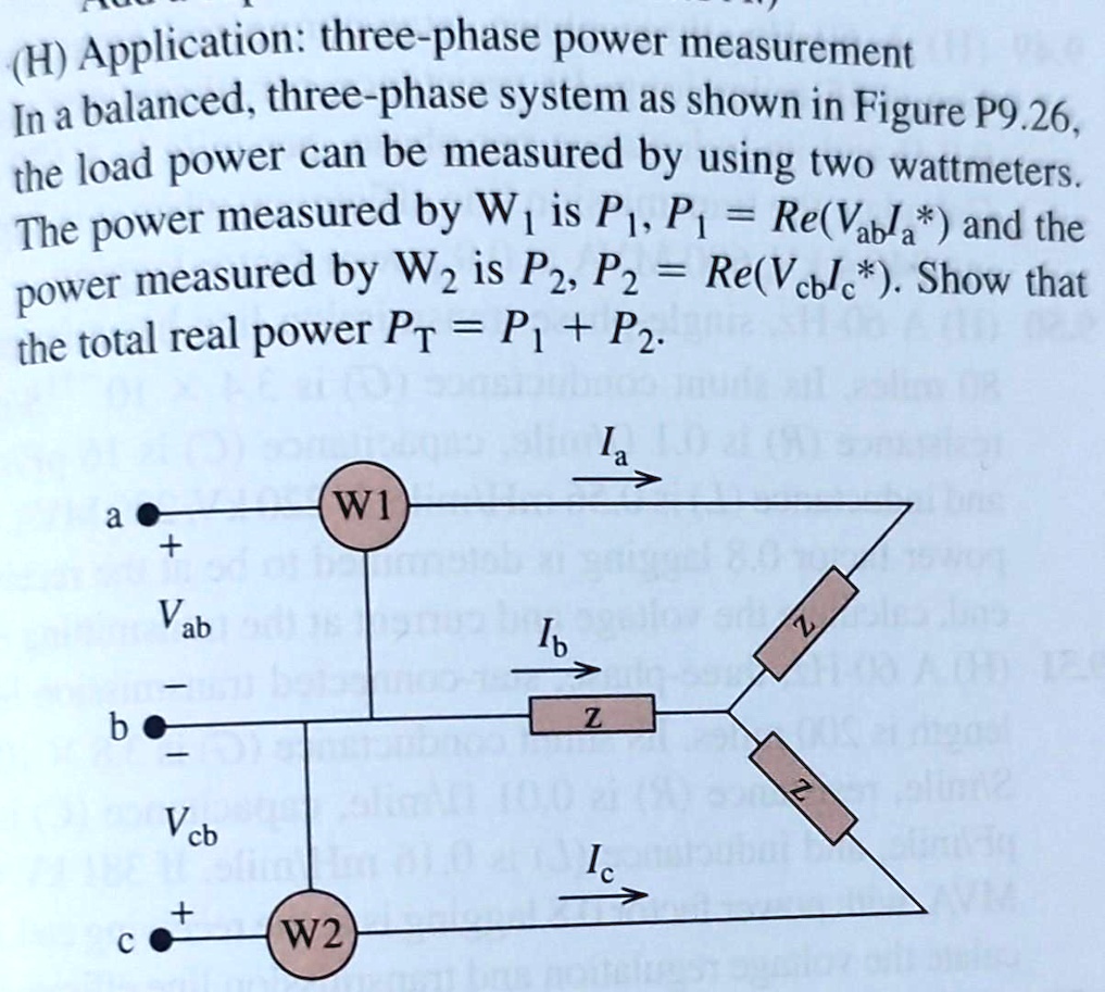 (H) Application: three-phase power measurement In a balanced, three ...