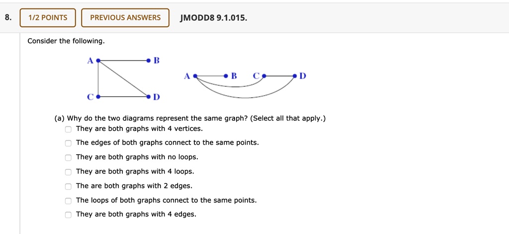 SOLVED: 1/2 POINTS PREVIOUS ANSWERS JMODD8 9.1.015 Consider the ...