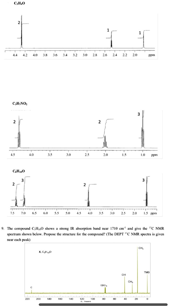 SOLVED:CjlLo ppi C,H-NO Wmt CH,o The compound CsHaO +how s strong IR ...