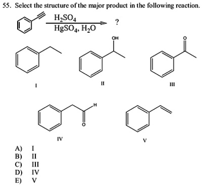Select the structure of the major product in the following reaction ...