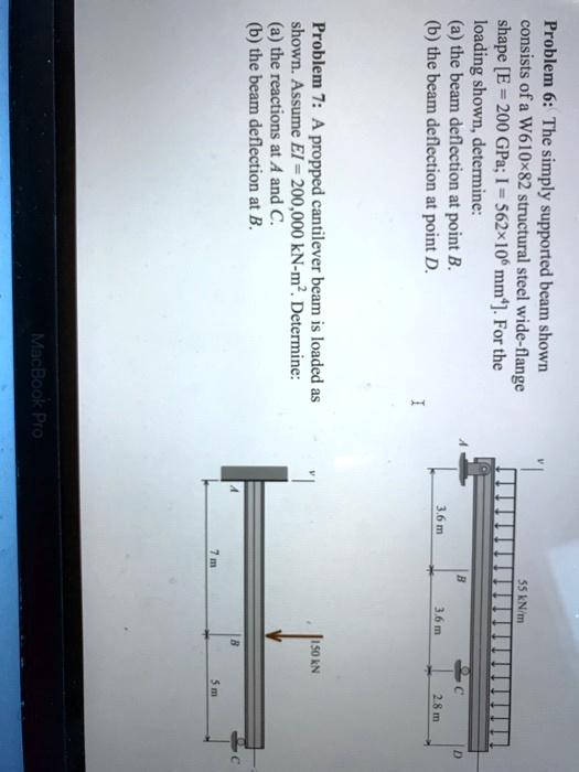 SOLVED: Problem 7: A propped cantilever beam is loaded as shown ...