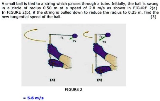 small ball is tied to a string which passes through a tube initially ...