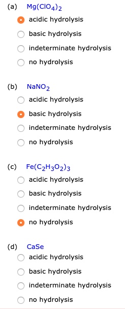 SOLVED: Mg(ClO4)2 acidic hydrolysis basic hydrolysis indeterminate ...