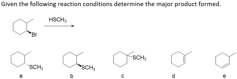 SOLVED: Given the following reaction conditions determine the major ...