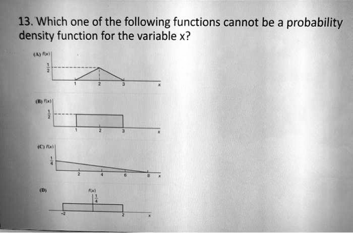 SOLVED: 13. Which one of the following functions cannot be a ... SOLVED: 13. Which one of the following functions cannot be a ...
