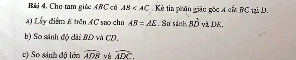 Solved Bà I 4 Cho Tam Giác Abc Có Ab