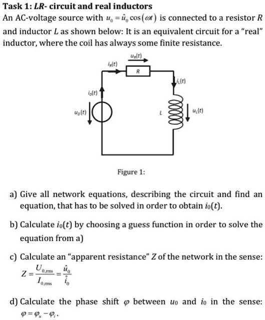 Task 1: LR- circuit and real inductors An AC-voltage source with u0 = û0 cos(α t) is connected ...