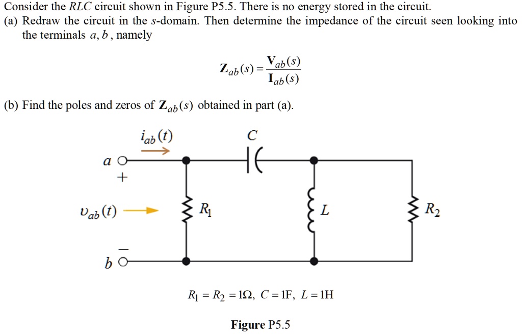 Consider the RLC circuit shown in Figure P5.5. There is no energy ...
