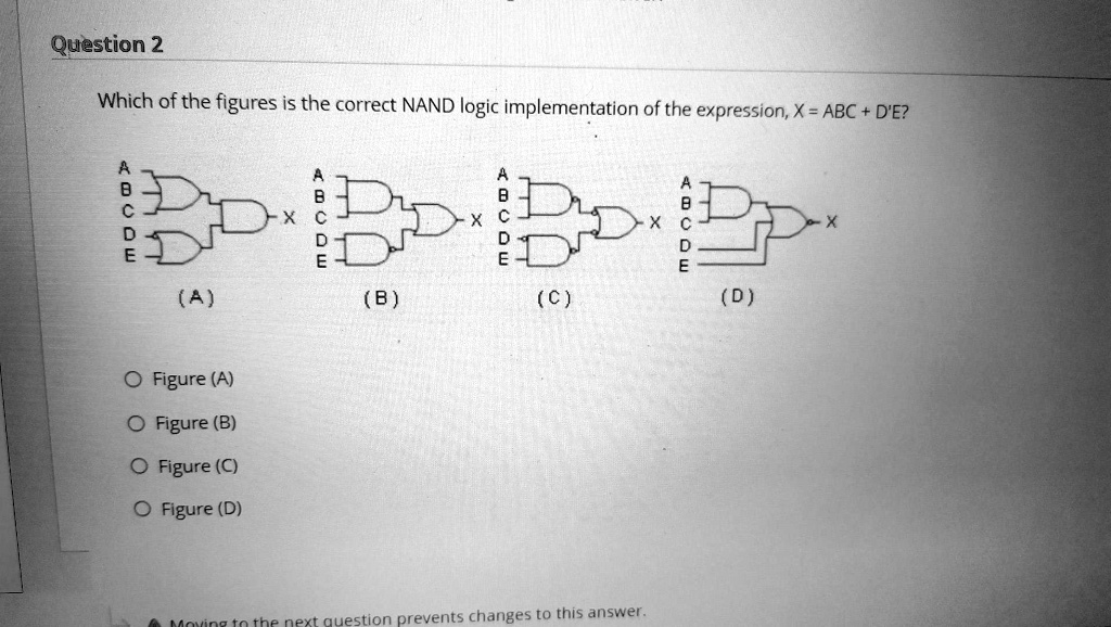 Question 2 Which of the figures is the correct NAND logic...
