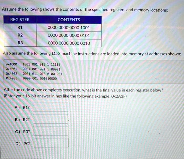 VIDEO solution: Assume the following shows the contents of the ...