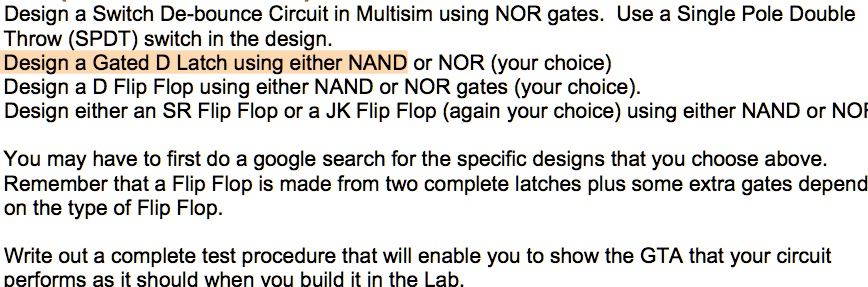 SOLVED: Design a Switch Debounce Circuit in Multisim using NOR gates ...