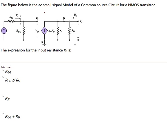 The figure below is the ac small signal Model of a Common source Circuit for a NMOS transistor ...
