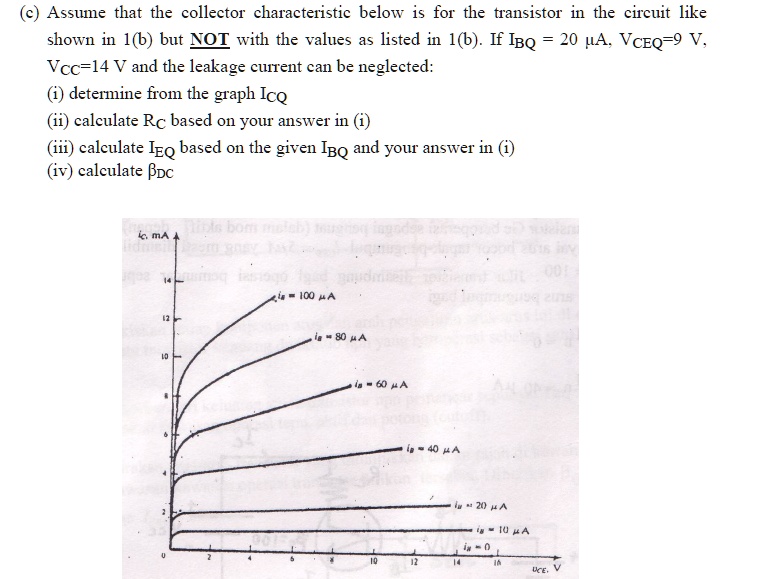SOLVED: c Assume that the collector characteristic below is for the transistor in the circuit ...