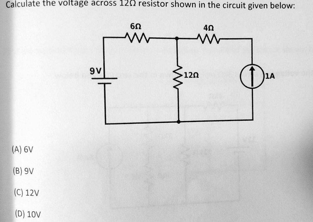 Solved Calculate The Voltage Across The 12Î© Resistor Shown In The Circuit Given Below 40 Î 