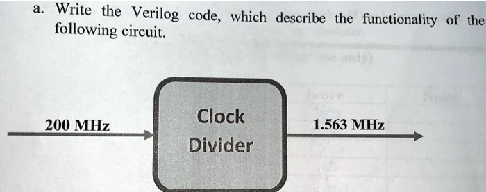 Solved Write The Verilog Code That Describes The Functionality Of The Following Circuit Clock 4855