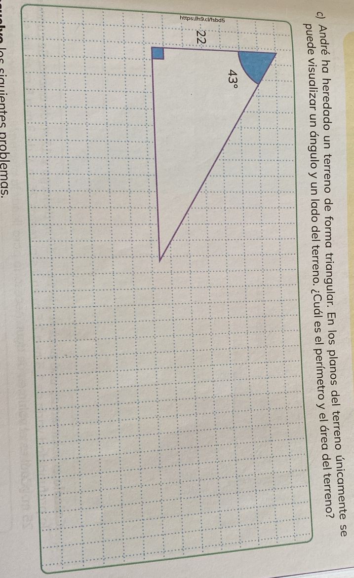 c) André ha heredado un terreno de forma triangular. En los planos del ...