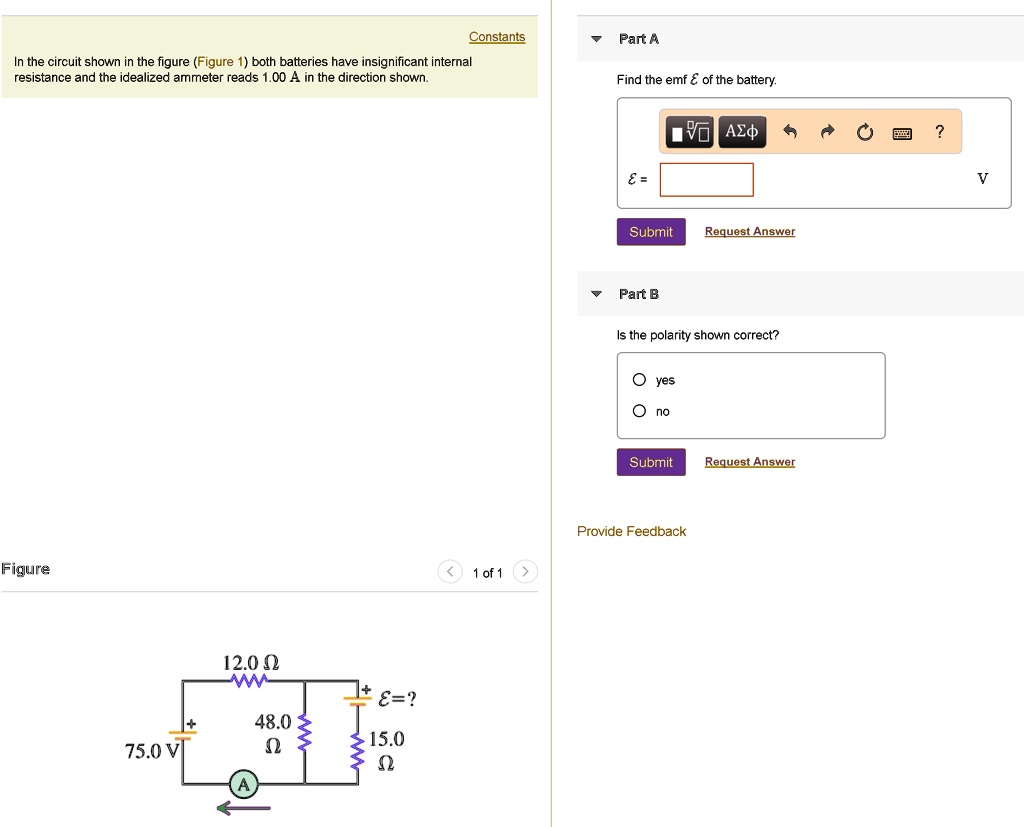 SOLVED: Constants Part A In the circuit shown in the figure (Figure 1 ... SOLVED: Constants Part A In the circuit shown in the figure (Figure 1 ...