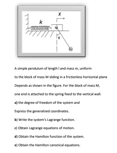 SOLVED: K 000000000 M A simple pendulum of length I and mass m, uniform ...
