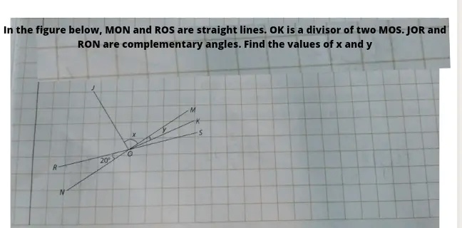In the figure below, MON and ROS are straight lines. OK is a divisor of ...