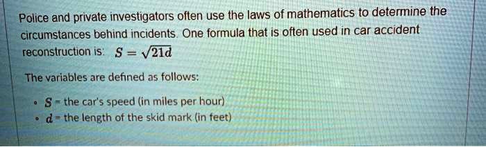 police and private investigators often use the laws of mathematics to ...