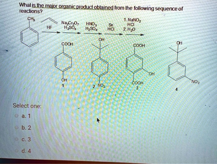 SOLVED: What is the major organic product obtained from the following ...