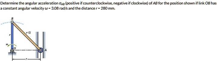 Determine the angular acceleration αAB (positive if counterclockwise, negative if clockwise) of ...