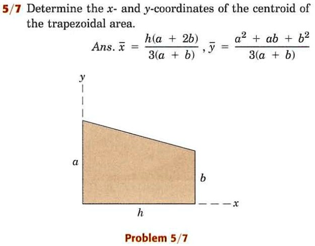 5/7 Determine the x- and y-coordinates of the centroid of the ...
