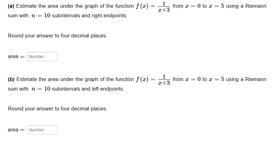 SOLVED: a Estimate the area under the graph of the function f(c 1 from ...