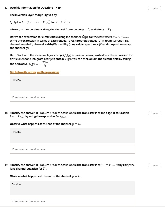 SOLVED: 17.Use this information for Questions 17-19: 1 point The ...
