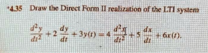 Video Solution 4 35 Draw The Direct Form Ii Realization Of The Lti