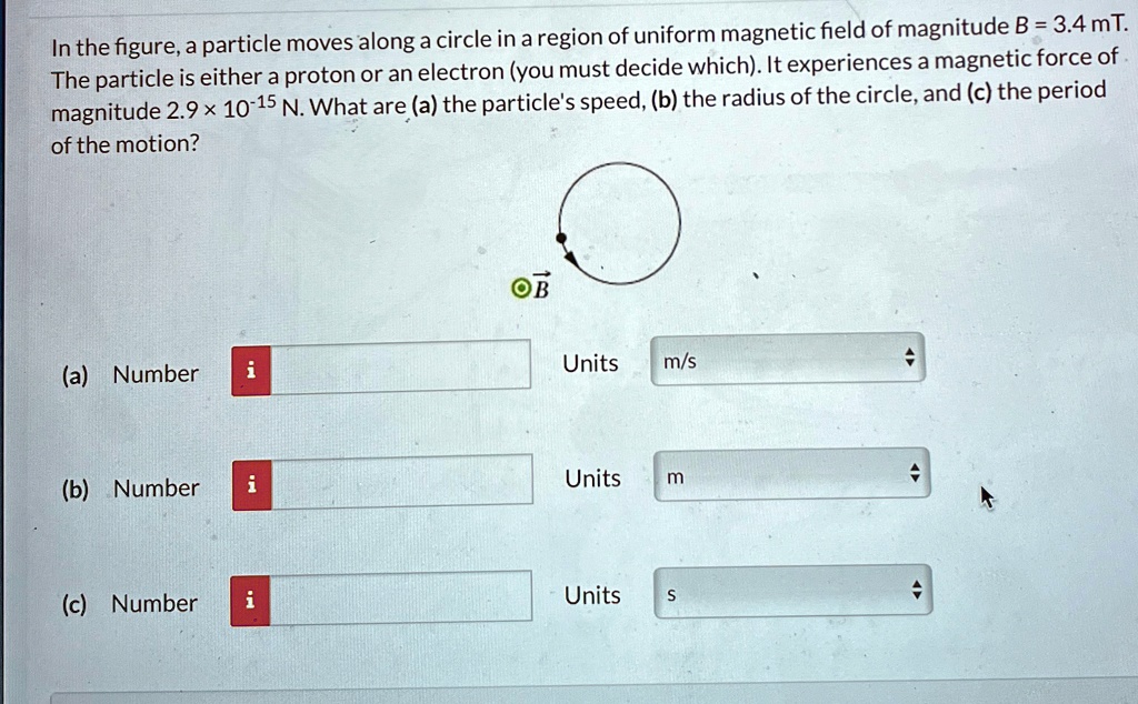 [GET ANSWER] in the figure a particle moves along a circle in a region of uniform magnetic field ...