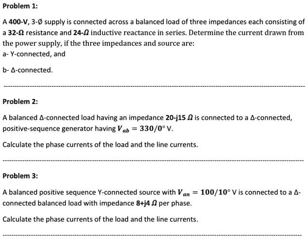problem1 a 400 v3 0 supply is connected across a balanced load of three impedances each ...